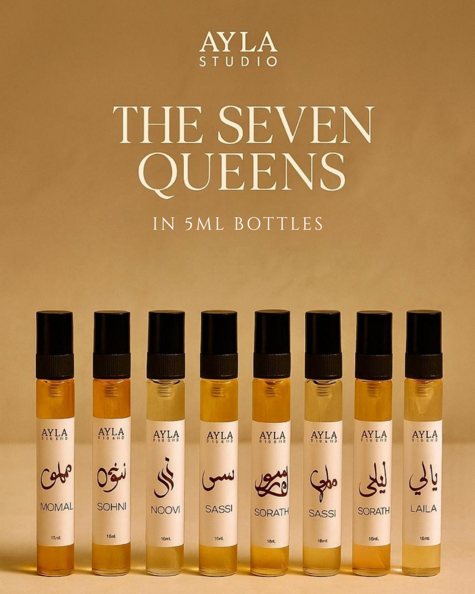 The Seven Queens Perfume Set | 7 Inspired Fragrances for Women (5ml Each) – AYLA STUDIO