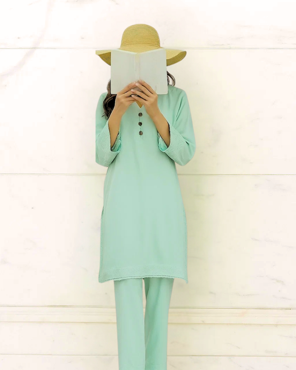 SABZ SITARA – 2PC Embroidered Mint Green Dress | Ayla Studio – AYLA STUDIO
